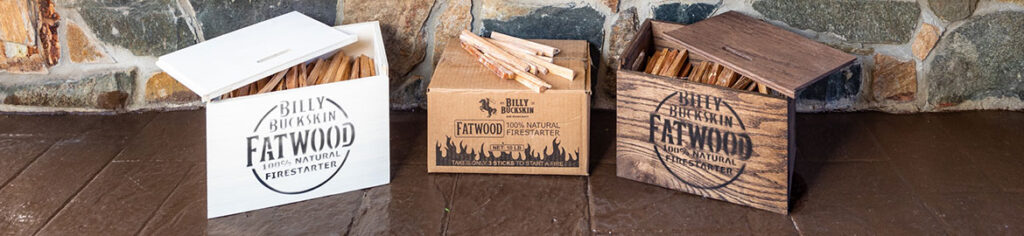 Fatwood Fire Starter Wooden Storage Boxes - Billy Buckskin Fatwood